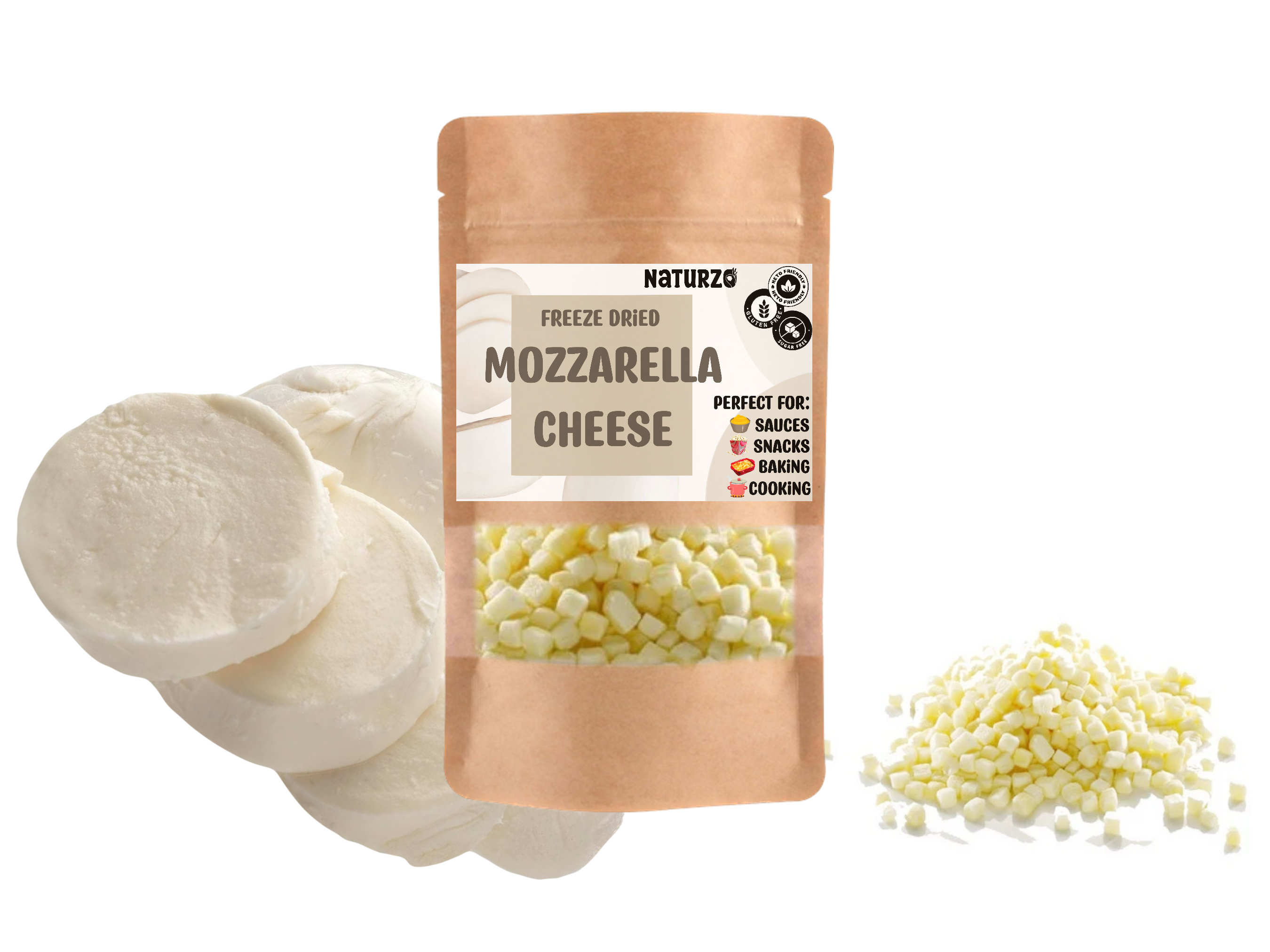 Freeze Dried Mozzarella Cheese Cubes Made From 100% Cheese Gluten Free ...