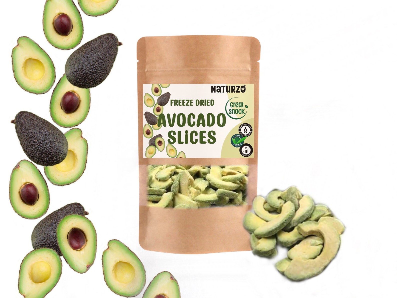 Freeze Dried Avocado Slices Without Additives, Preservatives or Added ...