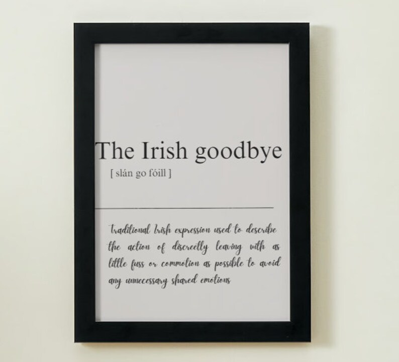 Irish Goodbye Wall Print Irish Slang Wall Prints wall irish prints ...