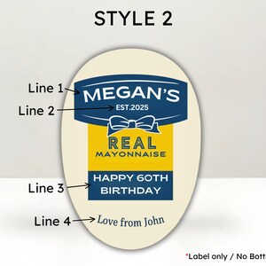 Personalised Label Hellmann's Real Mayonnaise Custom Sticker Party ...