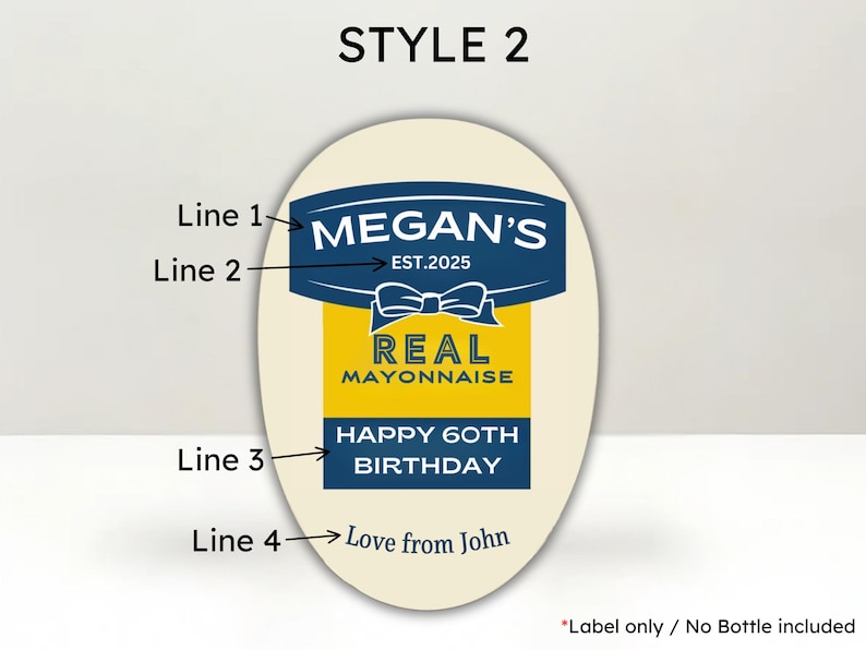 Personalised Label Hellmann's Real Mayonnaise Custom Sticker Party ...
