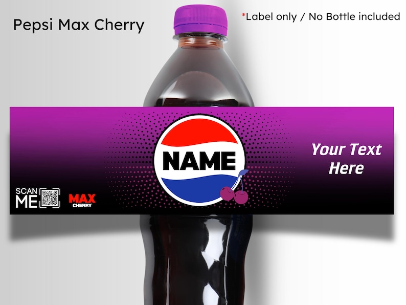 Personalised Pepsi Bottle Label Sticker | Custom Name Soda Gift ...