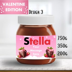 Personalised Nutella Chocolate Spread Label Valentine Limited Edition ...