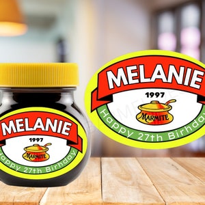 Personalised Customised Marmite Jar Label Sticker Bottle Custom ...