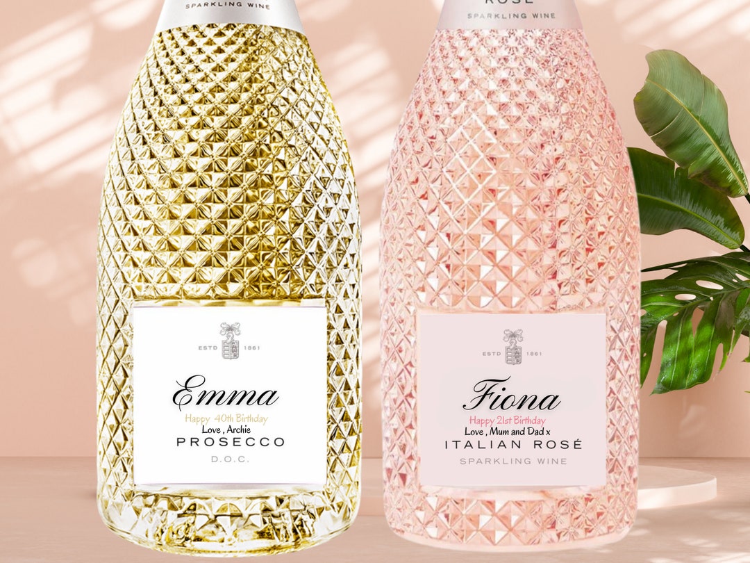 Personalised Prosecco Champagne Wine Label Sticker Custom Birthday ...