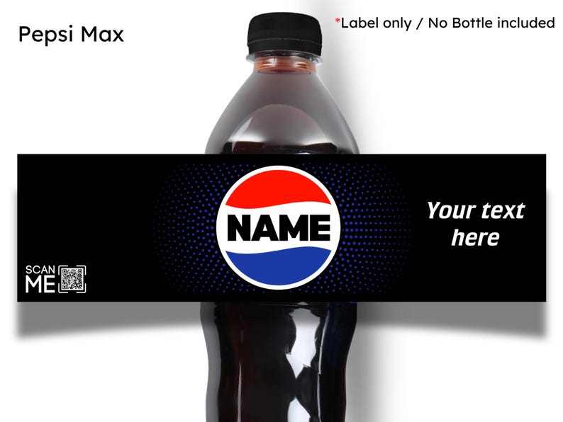 Personalised Pepsi Bottle Label Sticker | Custom Name Soda Gift ...