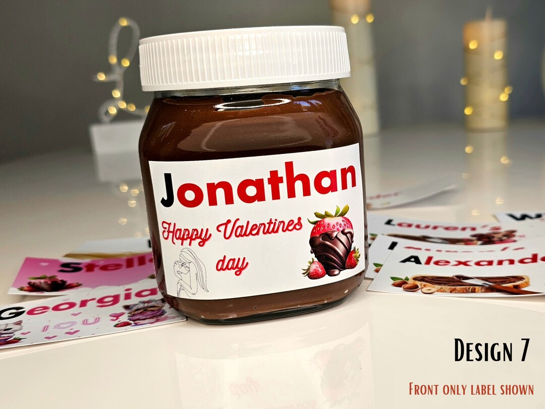 Personalised Nutella Chocolate Spread Label Sticker Custom Birthday ...