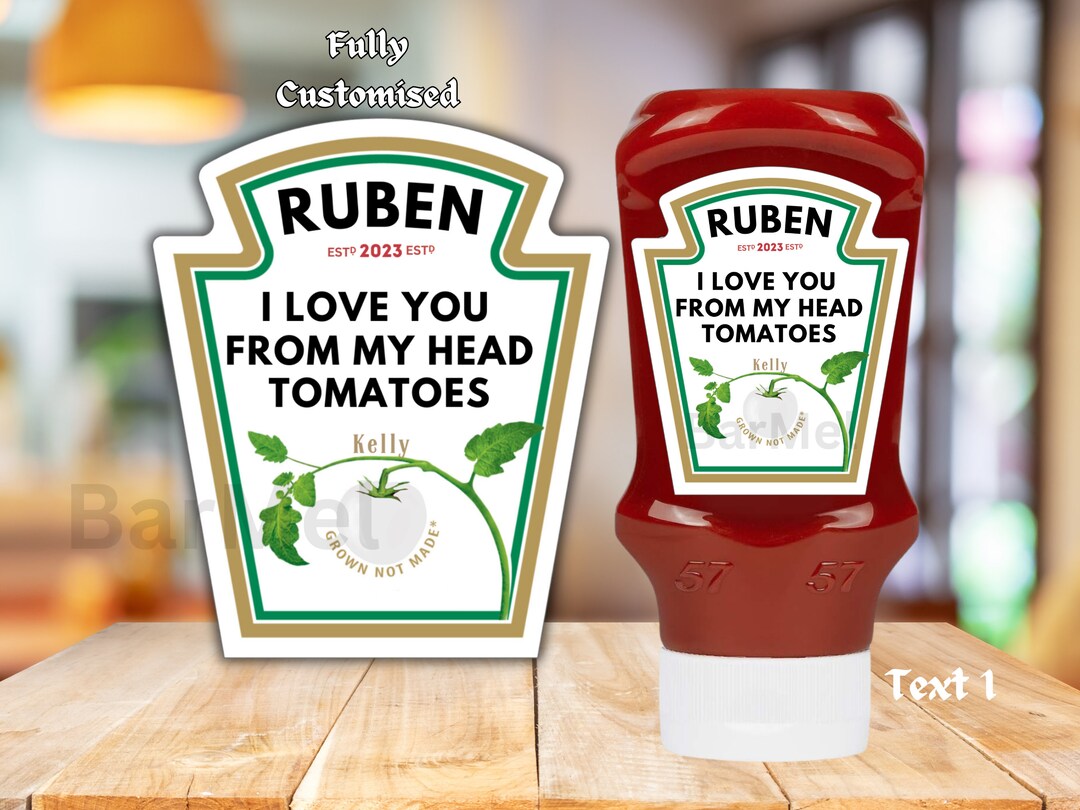 Clear Custom Tomato Ketchup Label Personalised Sticker Label for Gifts ...