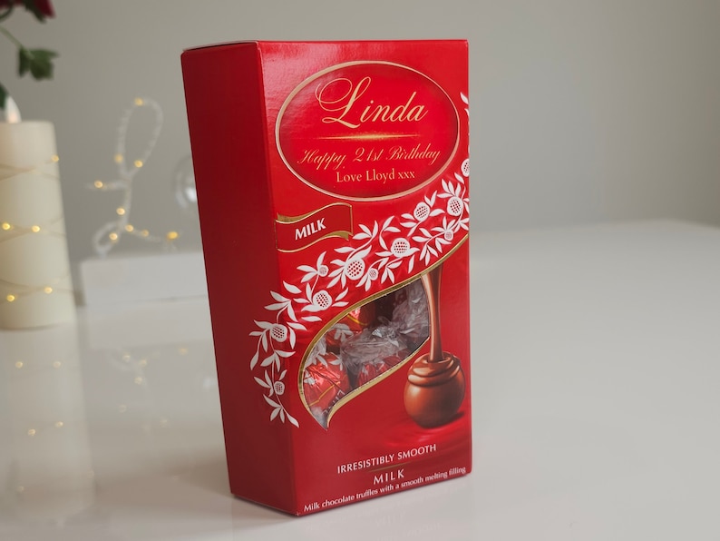 Personalised Lindor Lindt Box Chocolate Label Sticker - Custom Birthday ...