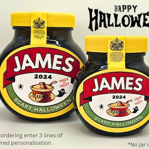 Personalised Customised Marmite Jar Label Sticker Bottle - Custom ...