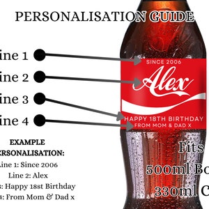 Personalised Coca-cola Label Sticker Custom Name Coke Can Bottle for ...