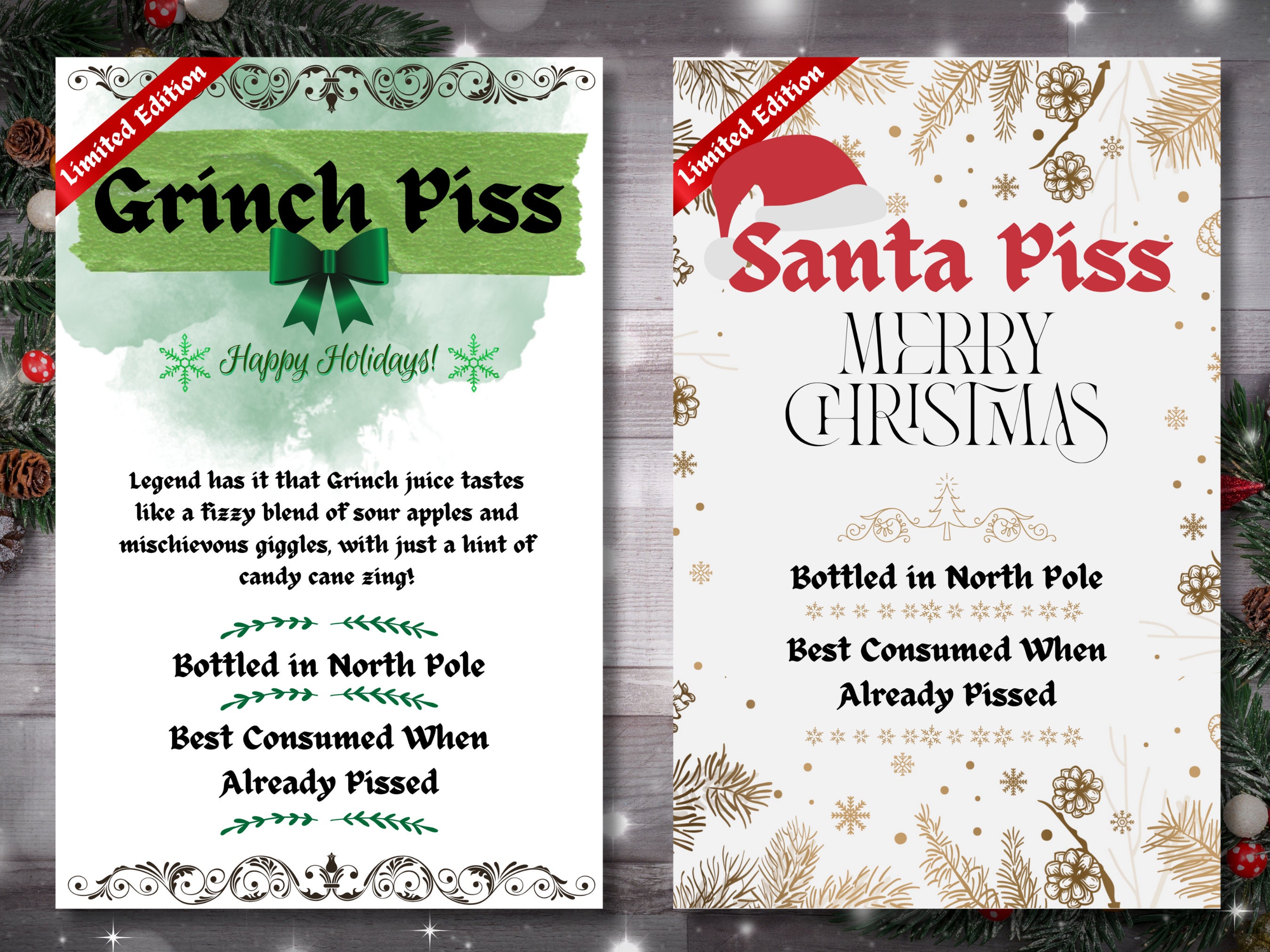 4x Elf Piss Wine Bottle Labels Hilarious Christmas Novelty - Etsy Australia
