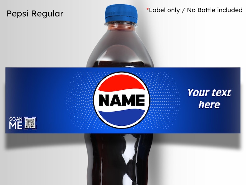 Personalised Pepsi Bottle Label Sticker | Custom Name Soda Gift ...