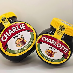 Personalised Customised Marmite Jar Label Sticker Bottle - Custom ...