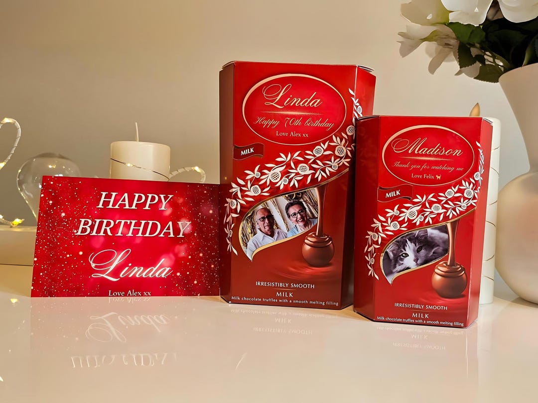 Personalised Lindor Lindt Box Chocolate Label Sticker - Custom Birthday ...