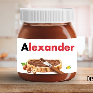 Personalised Nutella Chocolate Spread Label Sticker Custom Birthday ...
