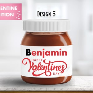 Personalised Nutella Chocolate Spread Label Valentine Limited Edition ...
