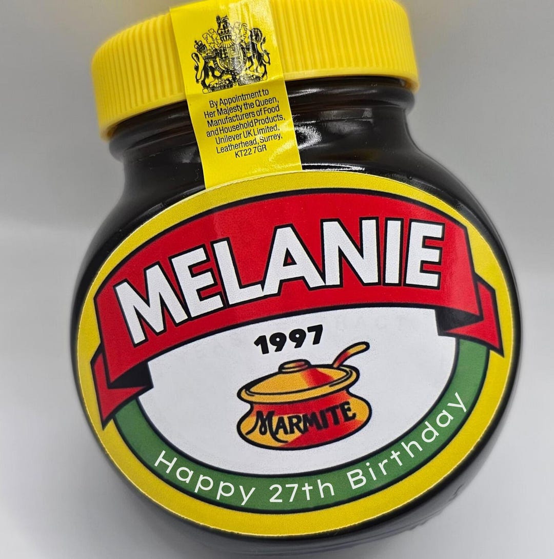 Personalised Customised Marmite Jar Label Sticker Bottle - Custom ...