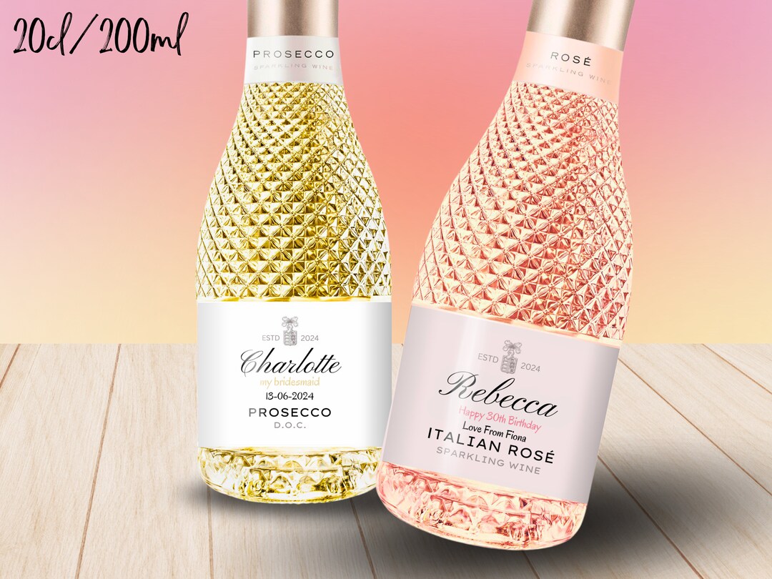 Personalised Prosecco Champagne Wine Label Sticker Custom Birthday ...