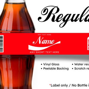 Personalized Coke Cola Bottle Label Sticker | Custom Name Soda ...