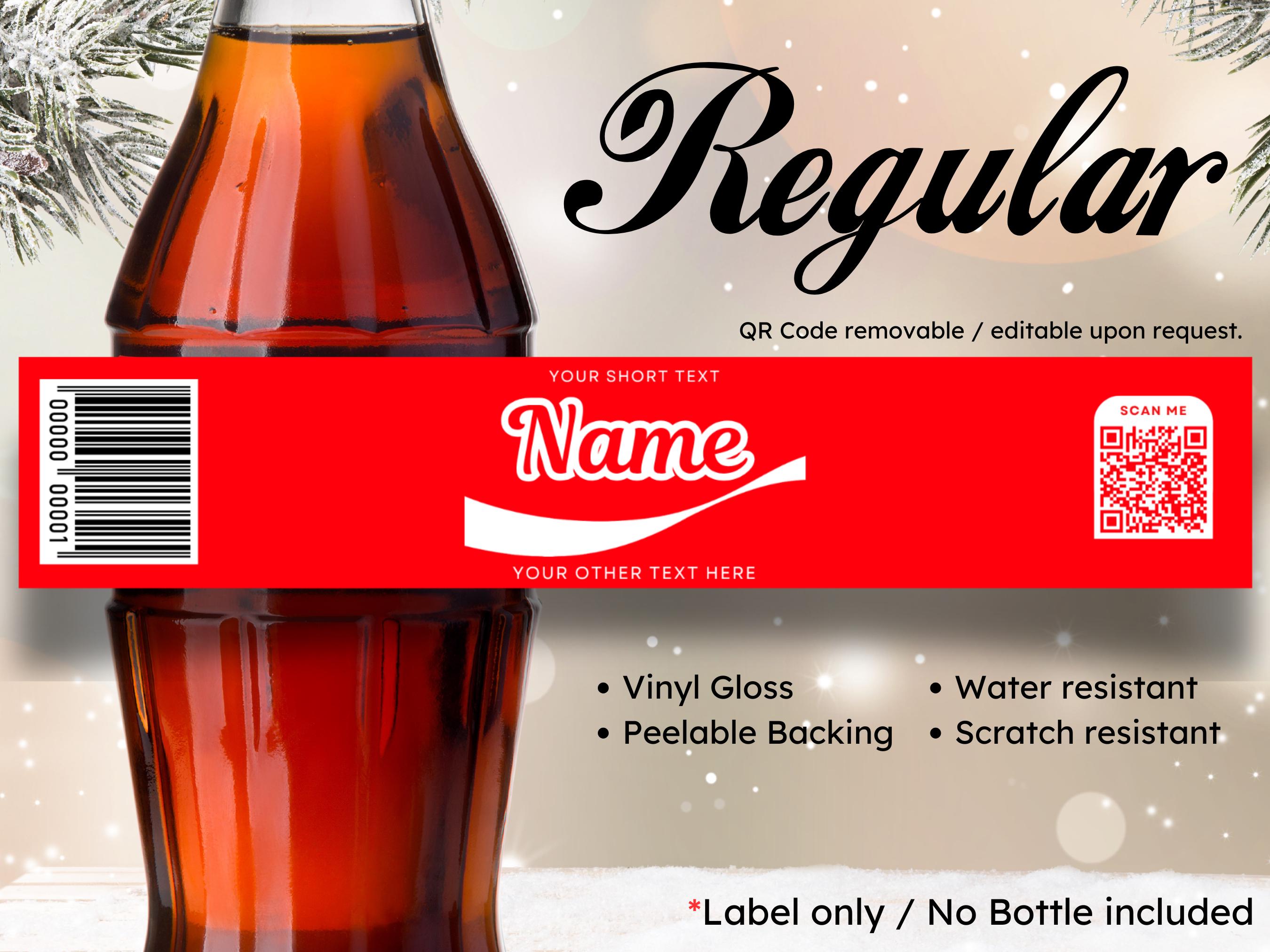 Personalised Coke Cola Bottle Label Sticker | Custom Name Soda Gift ...