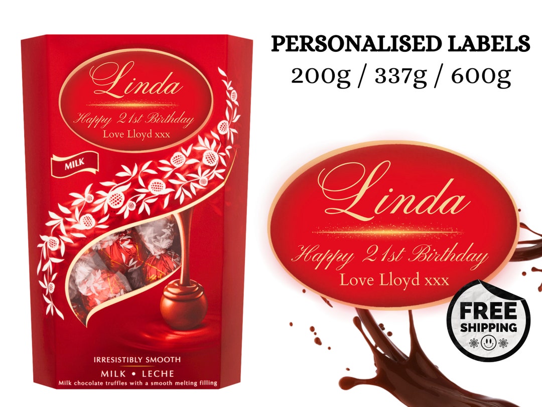 Personalised Lindor Lindt Box Chocolate Label Sticker - Custom Birthday ...