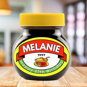 Personalised Customised Marmite Jar Label Sticker Bottle Custom ...