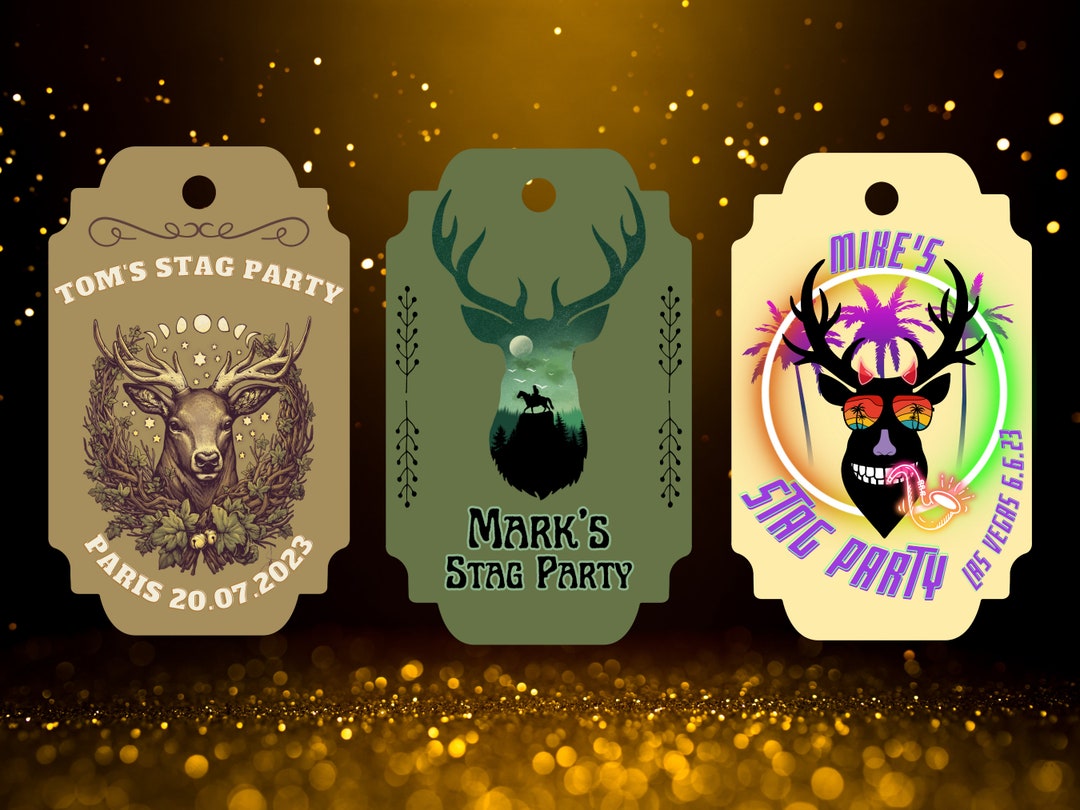 Stag Party Tags 8.5 X 4.8cm Groom's Party Bachelor Party Stag Night Pre ...