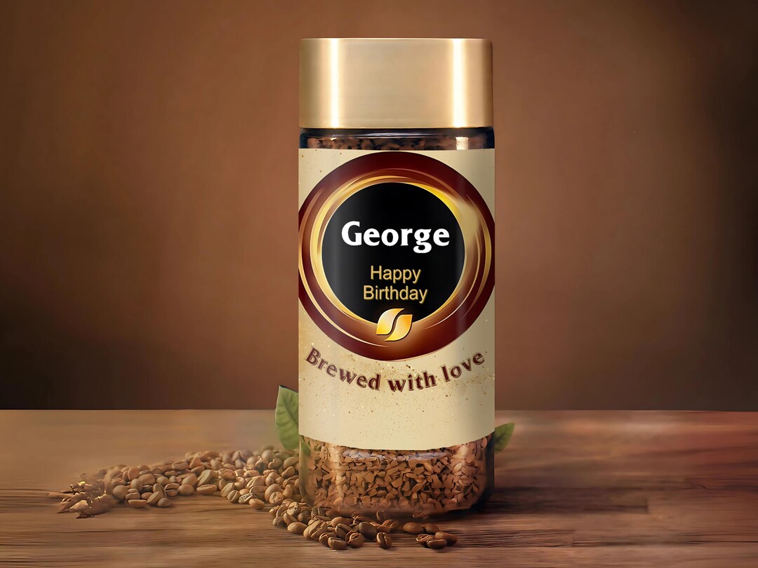 Personalised Customised Nescafe Gold Coffee Jar Label Sticker ...