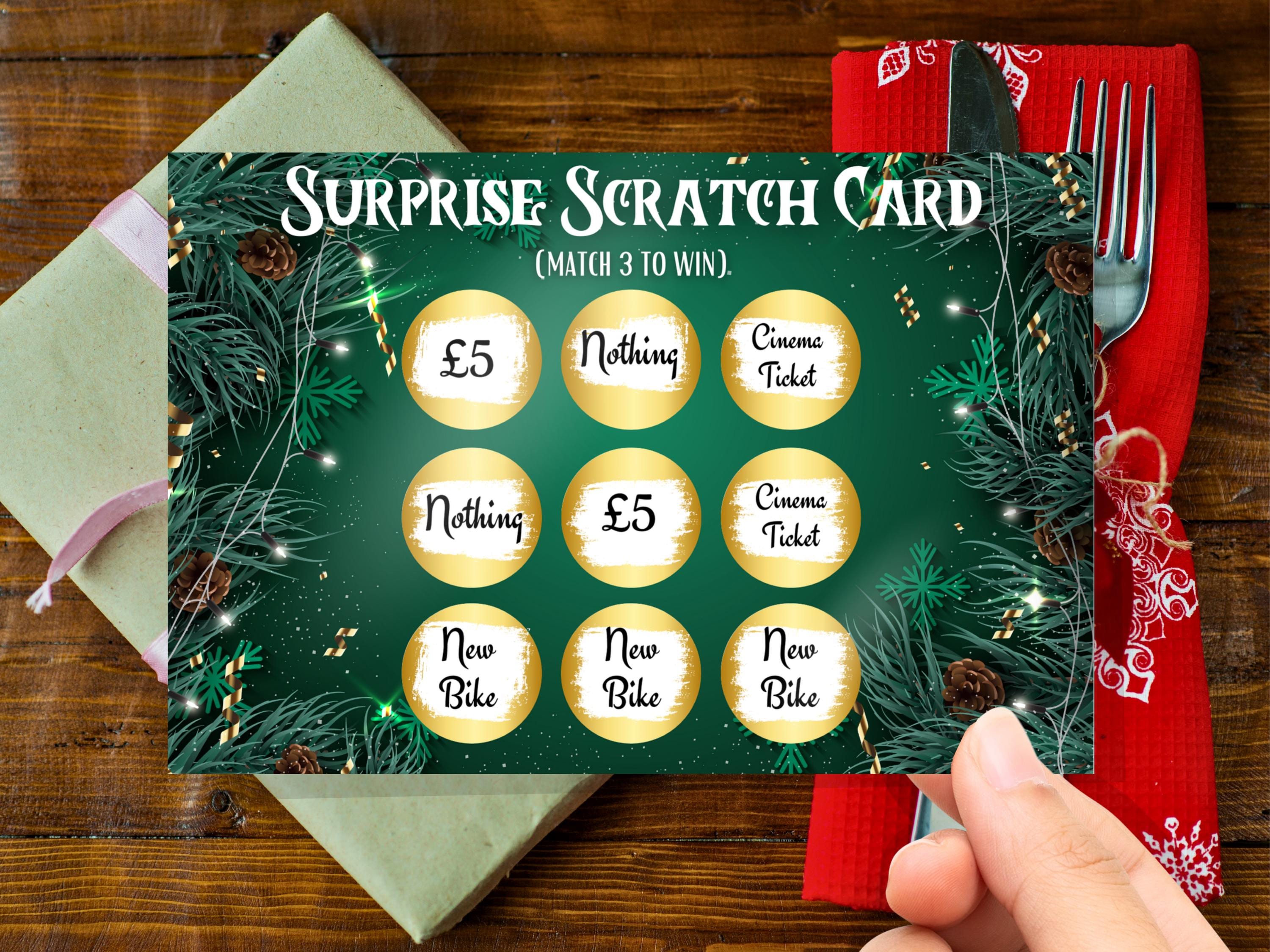 Scratch to Reveal Christmas Gift Card Personalise All Rewards Gifts for ...