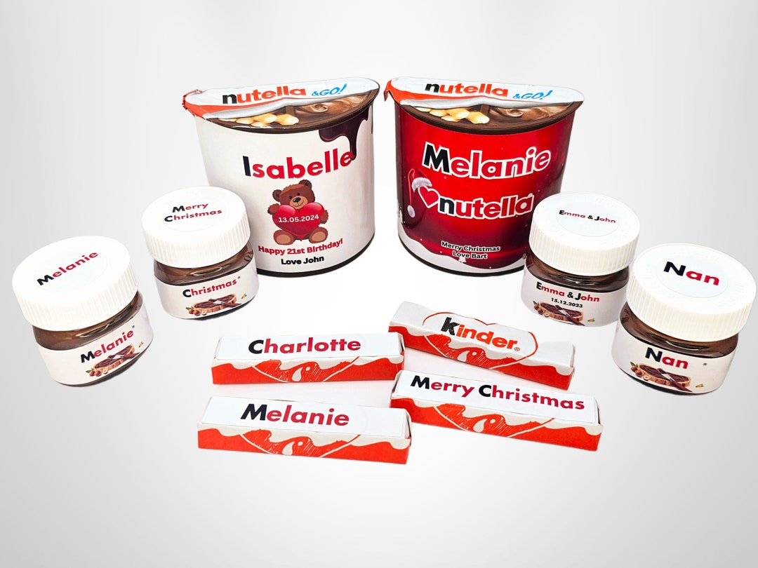 Personalised Nutella & Go Chocolate Spread Label Sticker - Custom ...