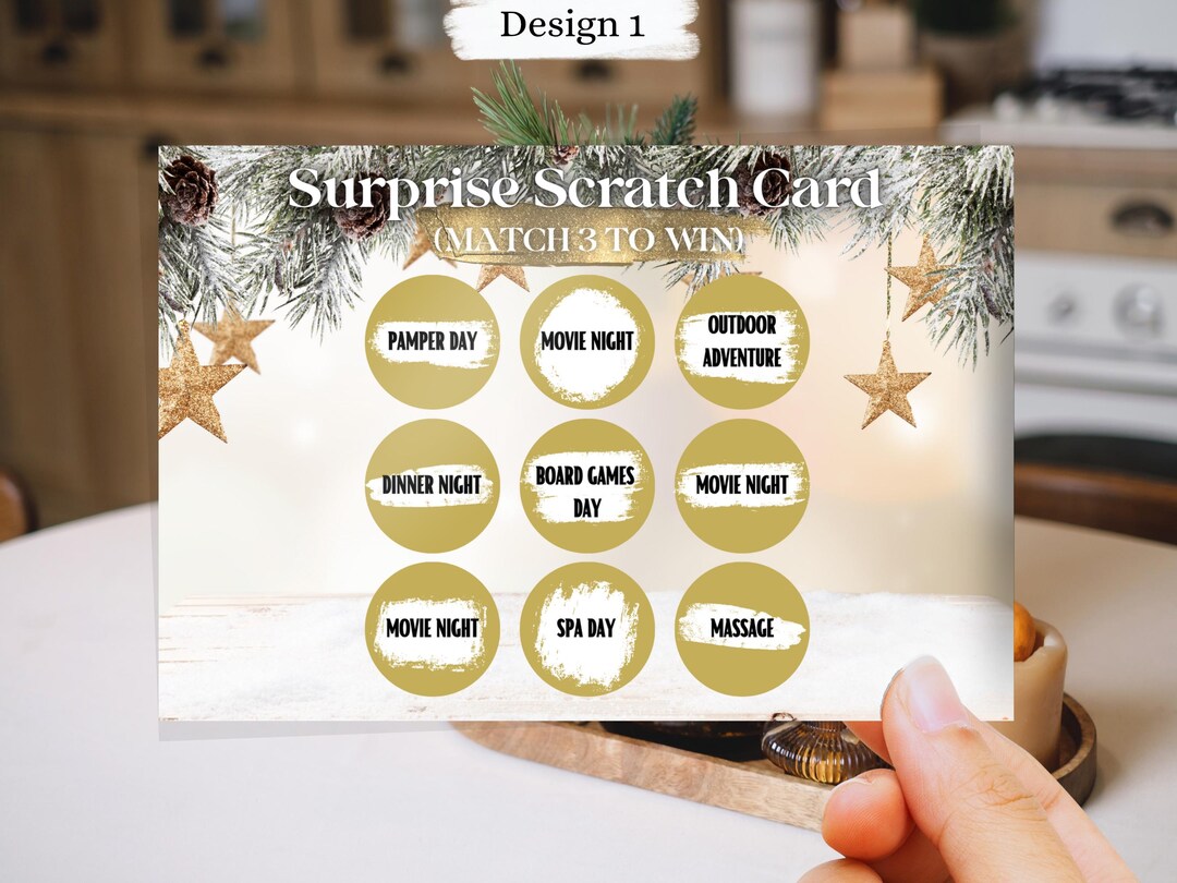 Scratch to Reveal Gift Card Personalise All Rewards Christmas Secret ...
