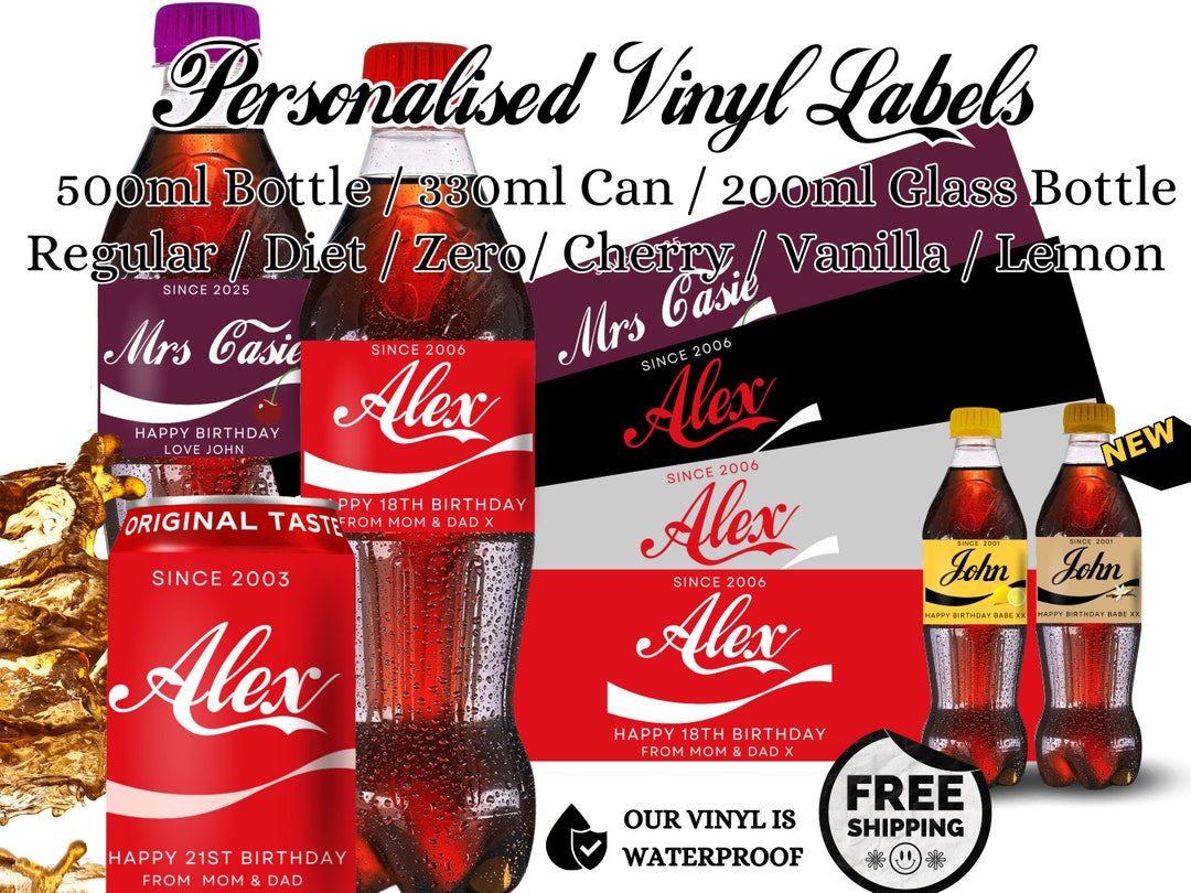 Personalised Coca-cola Label Sticker Custom Name Coke Can Bottle for ...