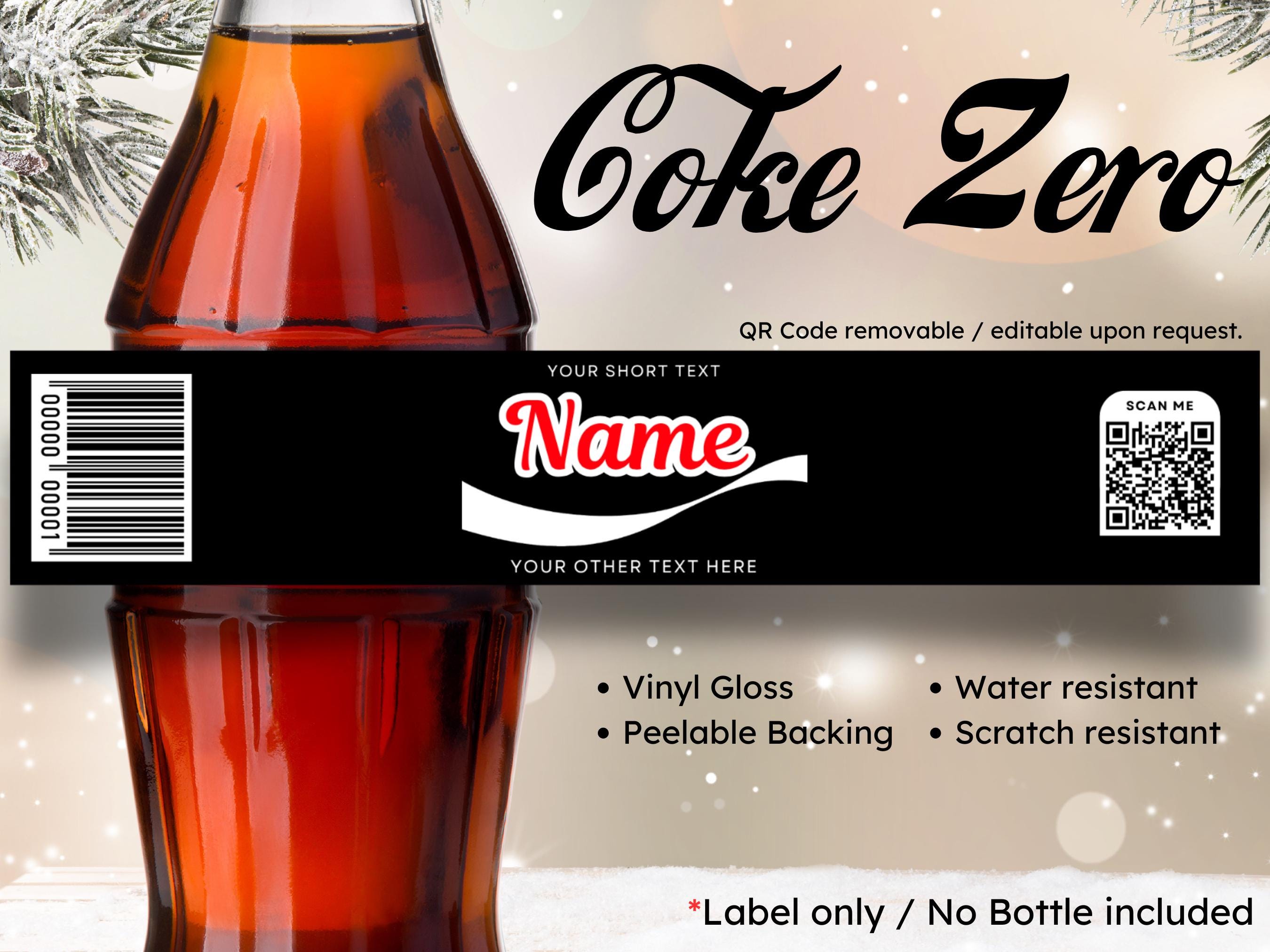 Personalised Coke Cola Bottle Label Sticker | Custom Name Soda Gift ...