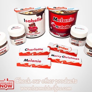 Personalised Mini Nutella Chocolate Spread Label Sticker - Custom ...