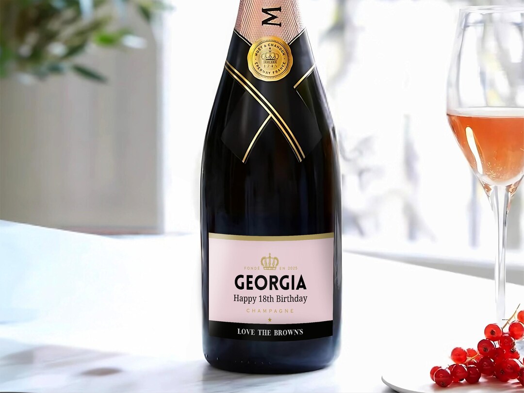 Personalised Prosecco Champagne Moet Wine Label Sticker - Custom Name ...