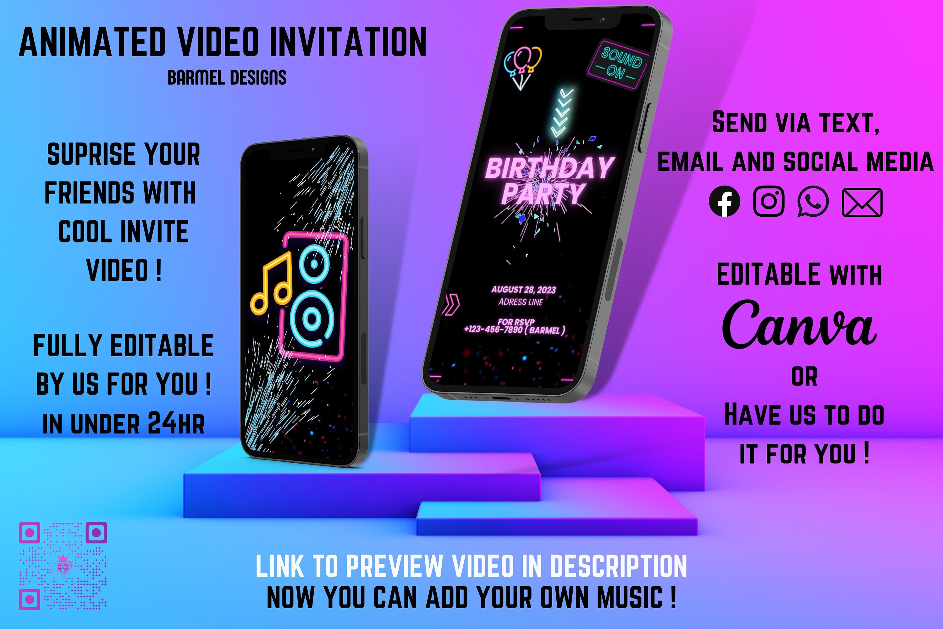 Digital Invitation / E-invitation / Electronic Invitation / - Etsy