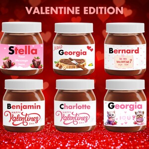 Personalised Nutella Chocolate Spread Label Valentine Limited Edition ...