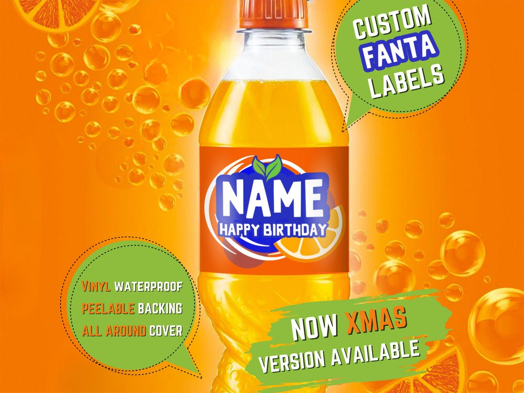 Fanta Personalised Labels Custom Name Sticker Fanta Zero Christmas ...