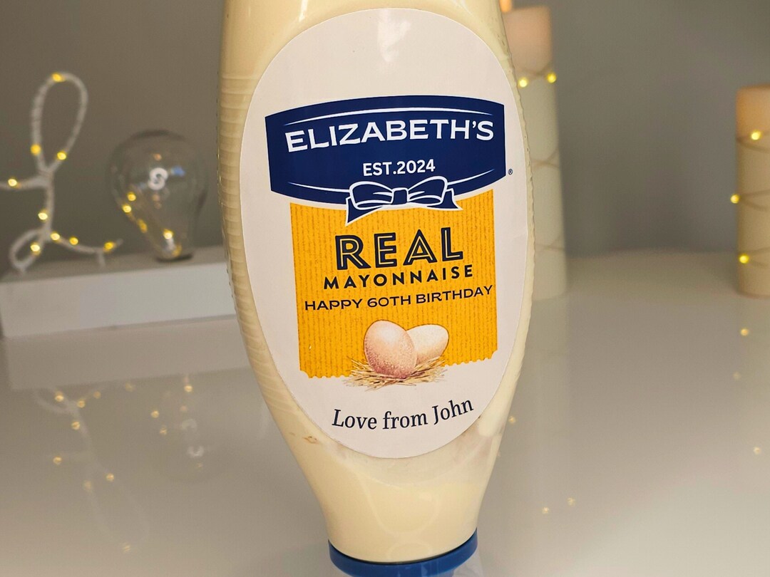 Customised Personalised Bottle Label Sticker Ideal for 750ml Hellmann's ...