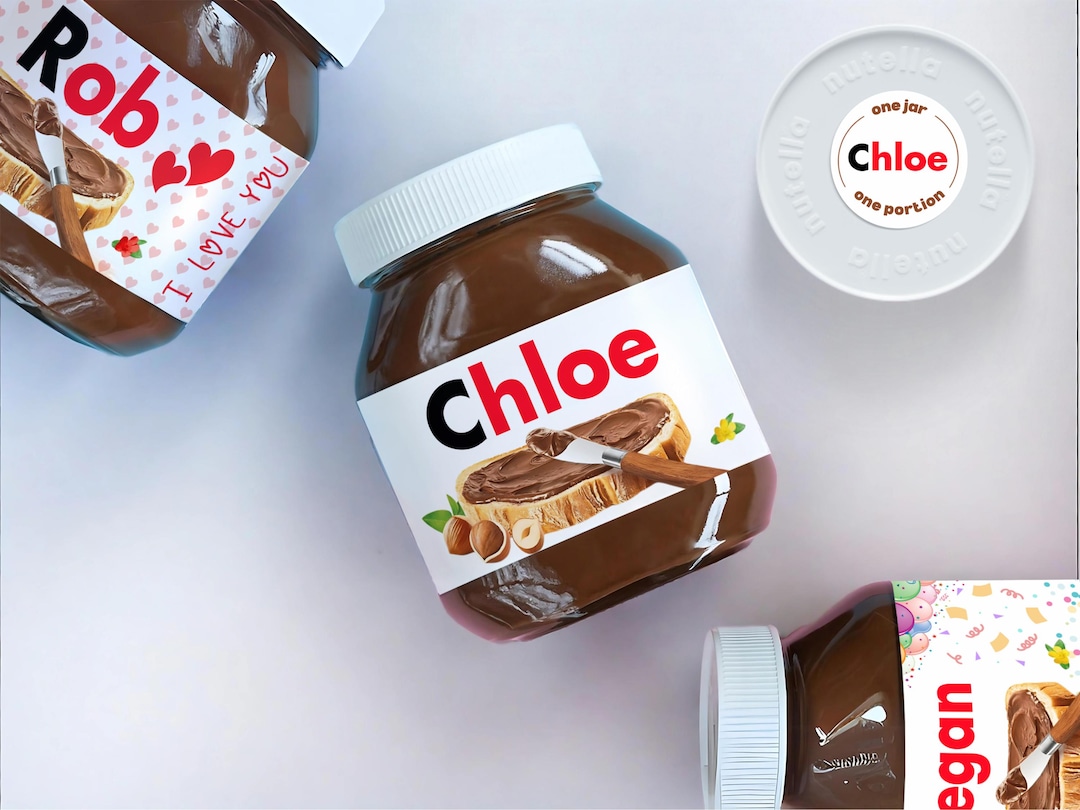 Personalised Nutella Chocolate Spread Label Sticker Custom Name ...