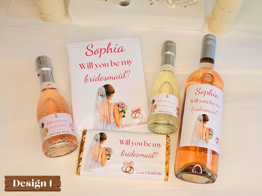 Personalised Gift Set Chocolate Bar Wrapper, Personalised Prosecco Wine ...