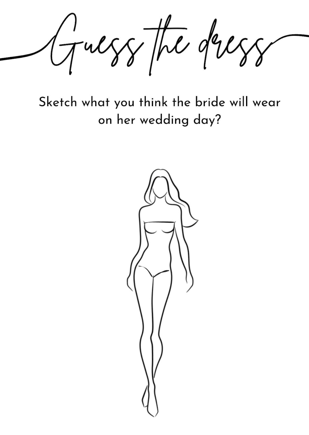 Guess the Dress - Bridal Game - Etsy