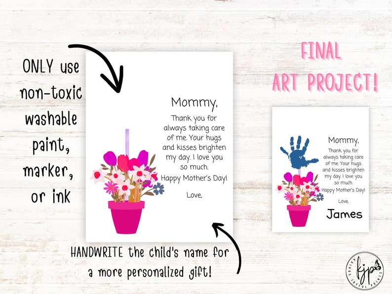 Mother's Day Printable Flower Handprint, Printable Sunday School ...