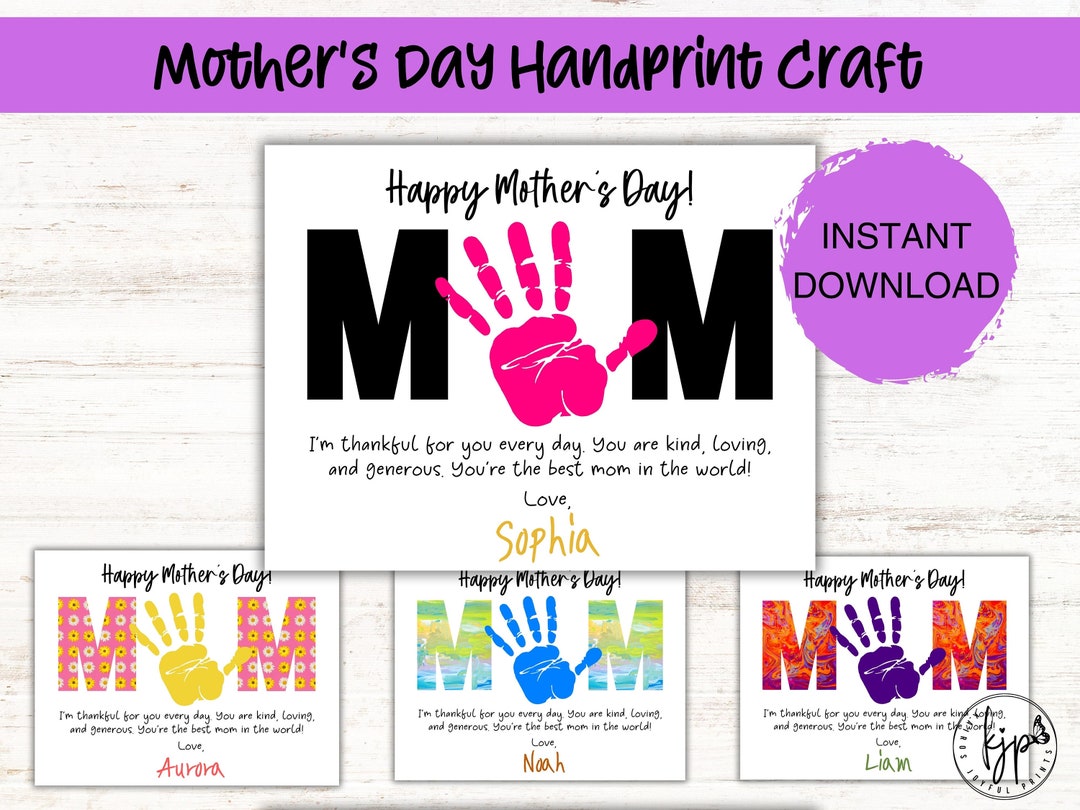 Mother's Day Printable Handprint, Printable Sunday School Classroom ...