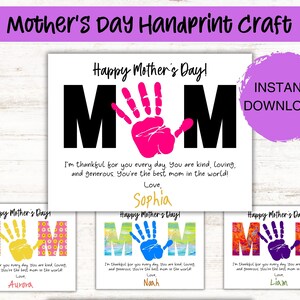 Mother's Day Printable Handprint, Printable Sunday School Classroom ...
