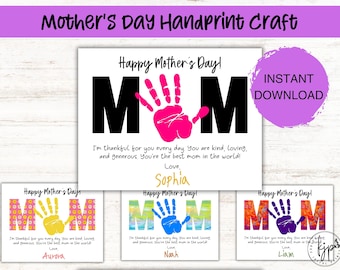 Mother's Day Printable Flower Handprint, Printable Sunday School ...