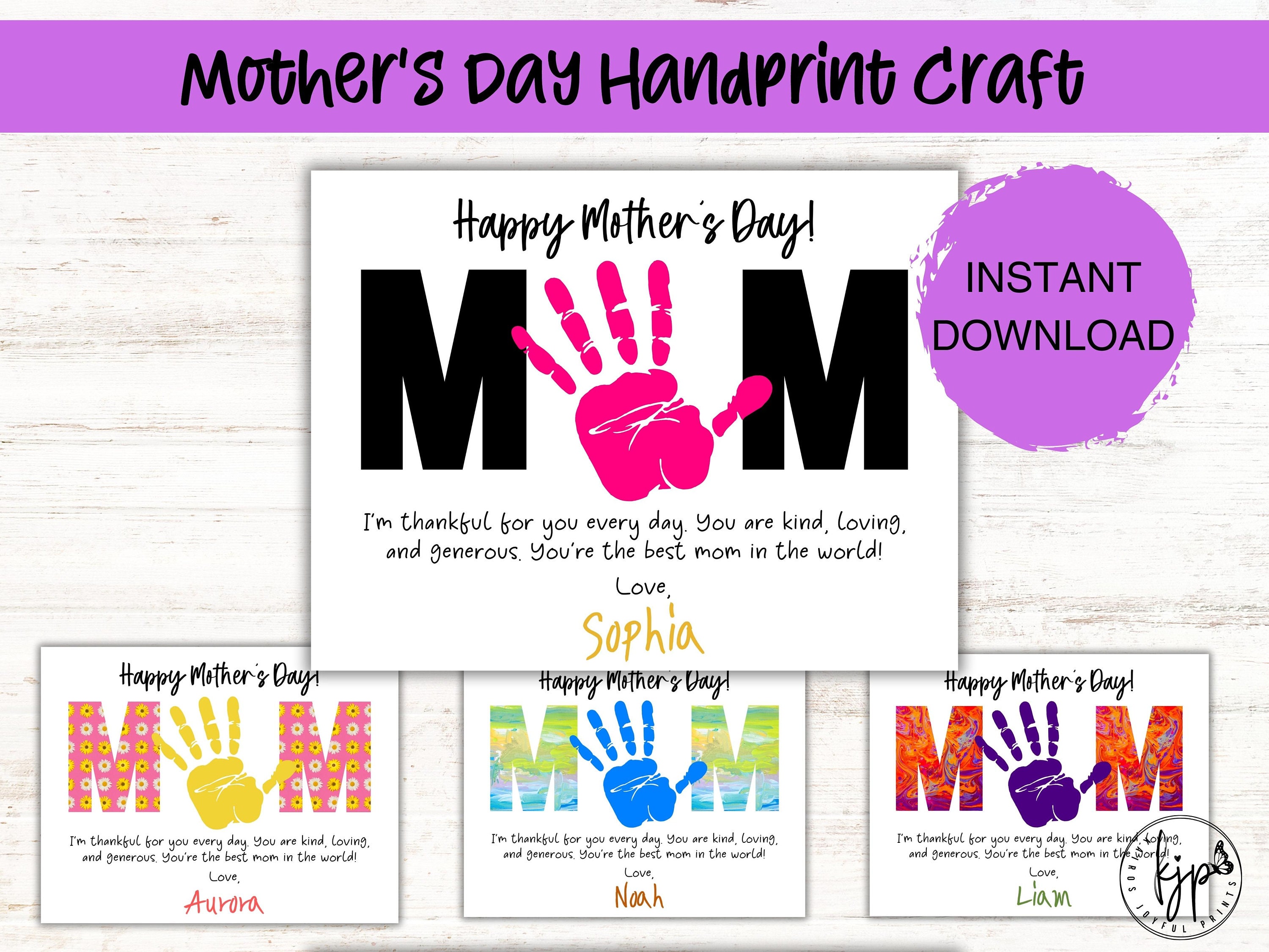 Mother's Day Printable Handprint, Printable Sunday School Classroom ...