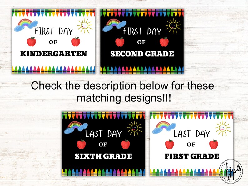 Last Day of School Printable Signs, All Grades Printable School Signs ...