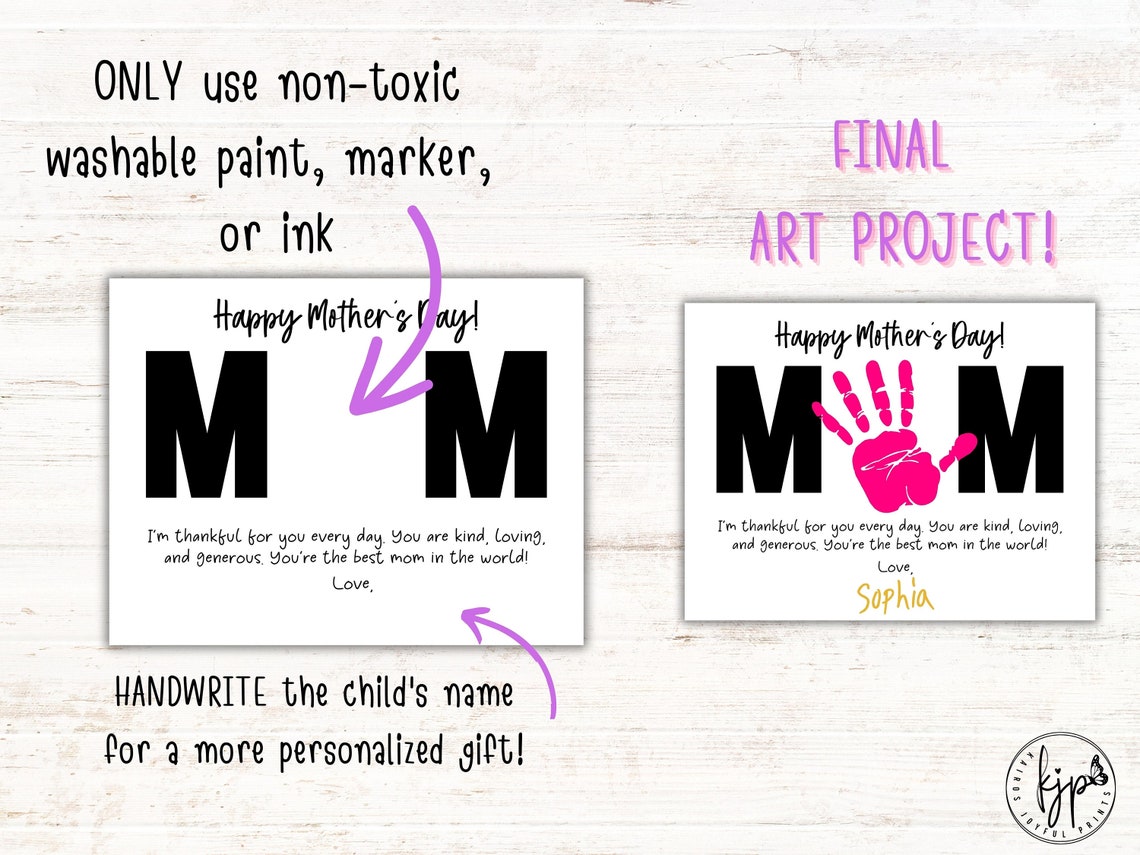 Mother's Day Printable Handprint, Printable Sunday School Classroom ...